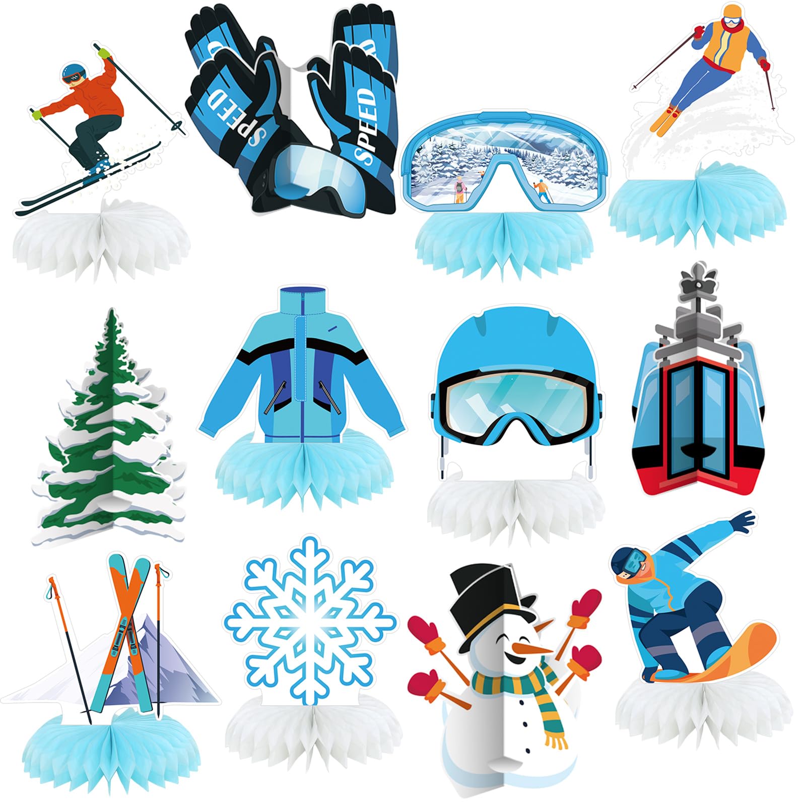 Amazon.com: Shellwei 12 Pcs Ski Party Decorations Apres Ski Decor ...