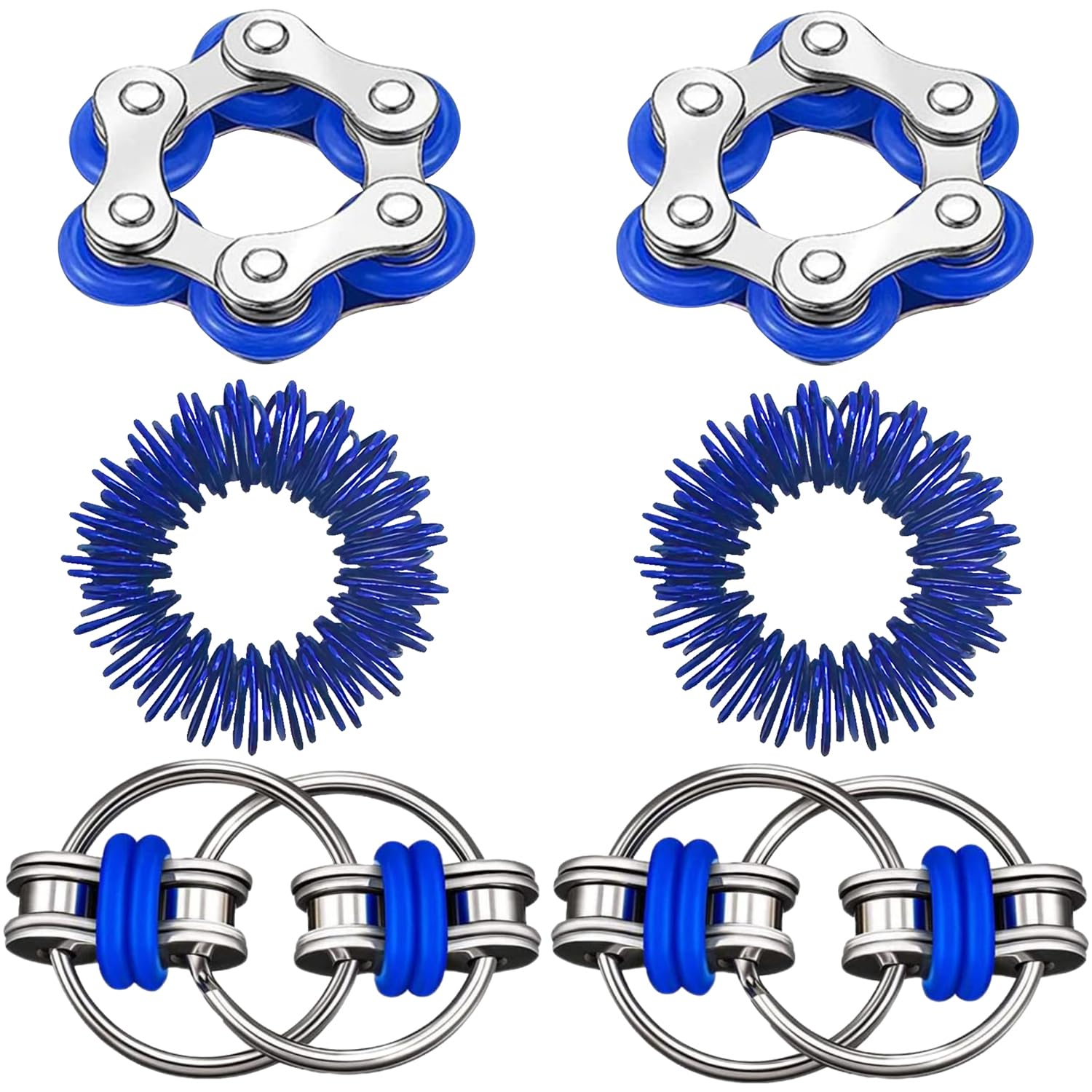 Yeefunjoy 6 PCS Fidget Toy Sensory Toy Set, Acupressure Rings, Bike ...