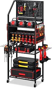 Amazon.com: TC-HOMENY Power Tool Organizer Cart with 8 Outlets Charging ...