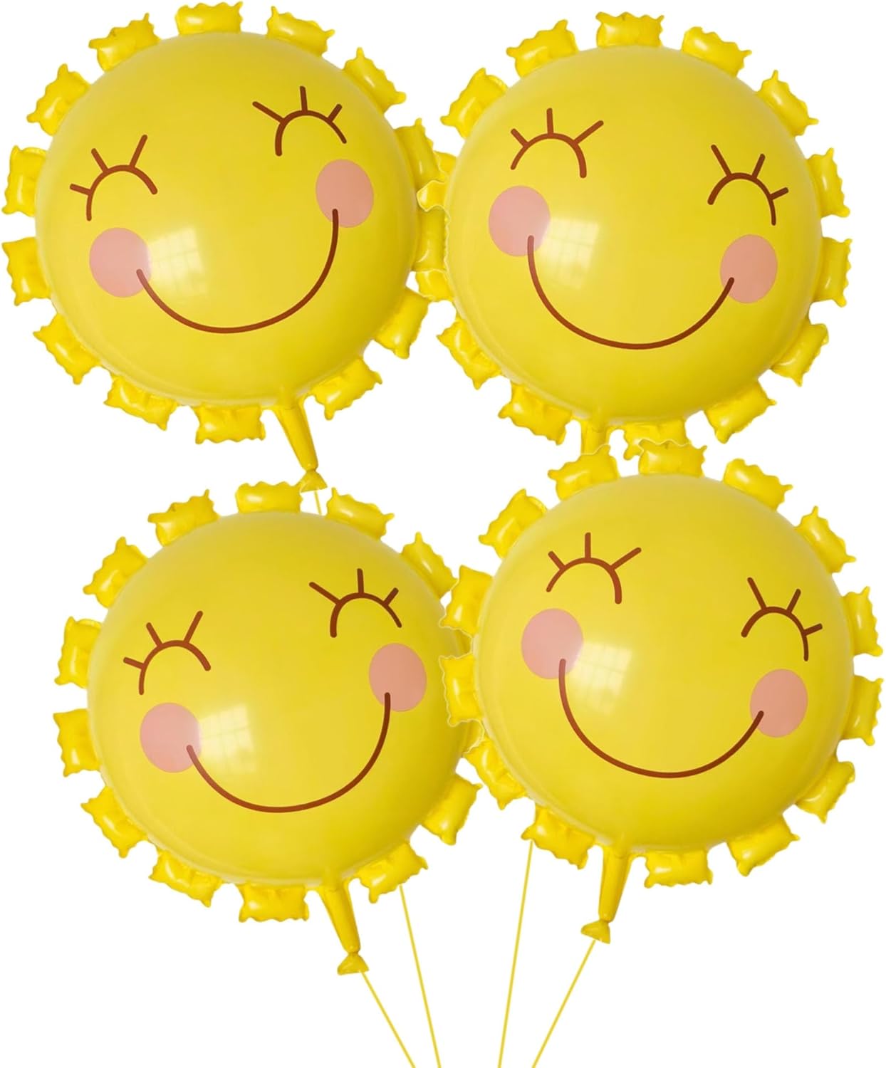 Amazon.com: 4Pcs Smile Face Sun Balloons,22 Inch Yellow Sunshine ...