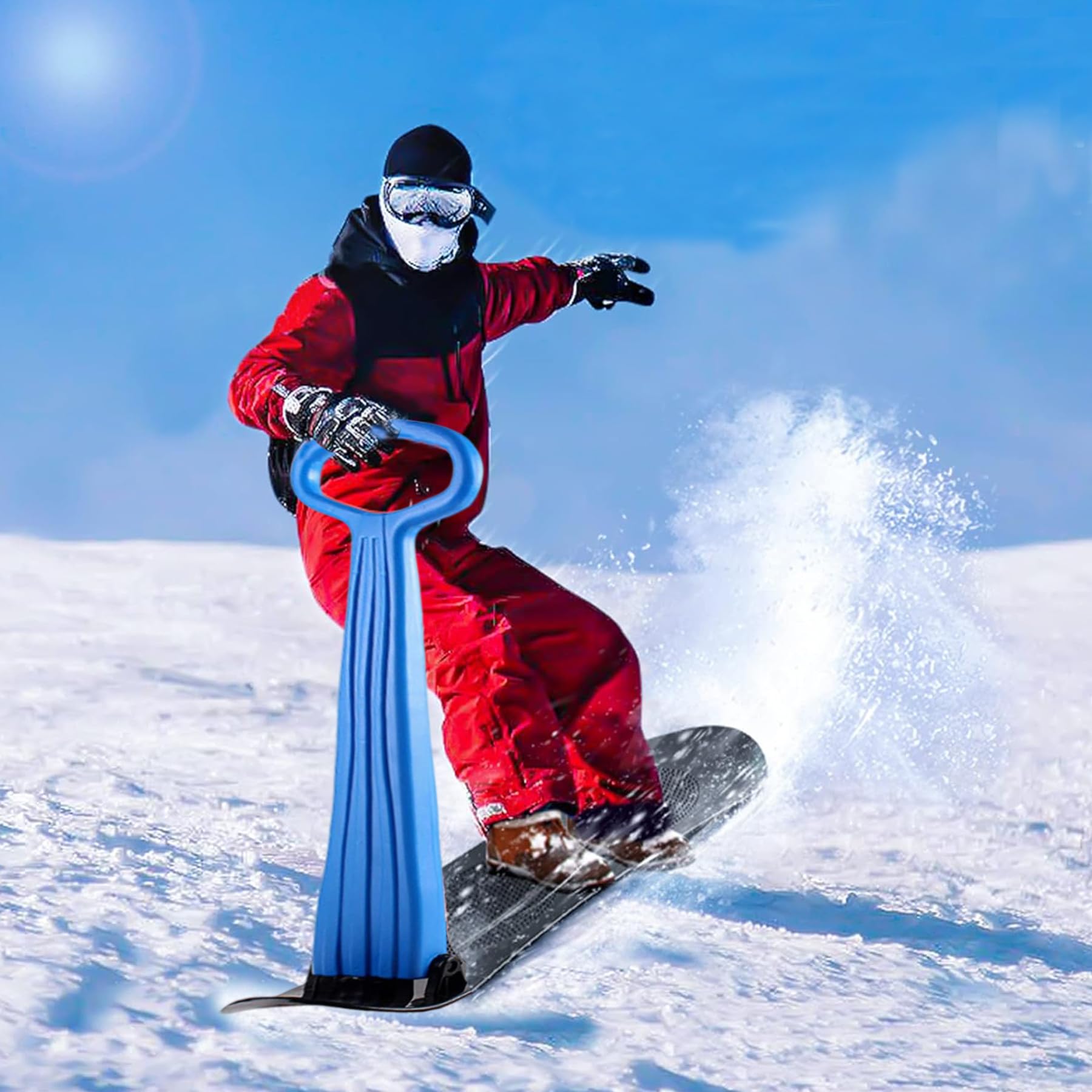 Femont Ski Scooter Snow Sled Board for Outdoor Sports, Cold-Resistant ...