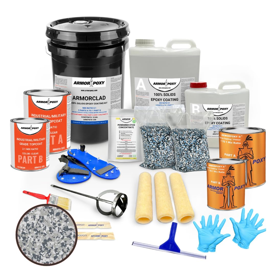 Buy ArmorPoxyLuxury Design Epoxy Floor Kit - 4-Layer Full Flake ...