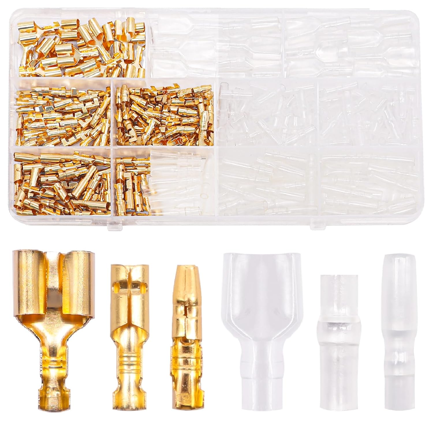 Amazon.com: Twidec/320PCS Double Bullet Wire Connectors Kit 3.9mm Brass ...