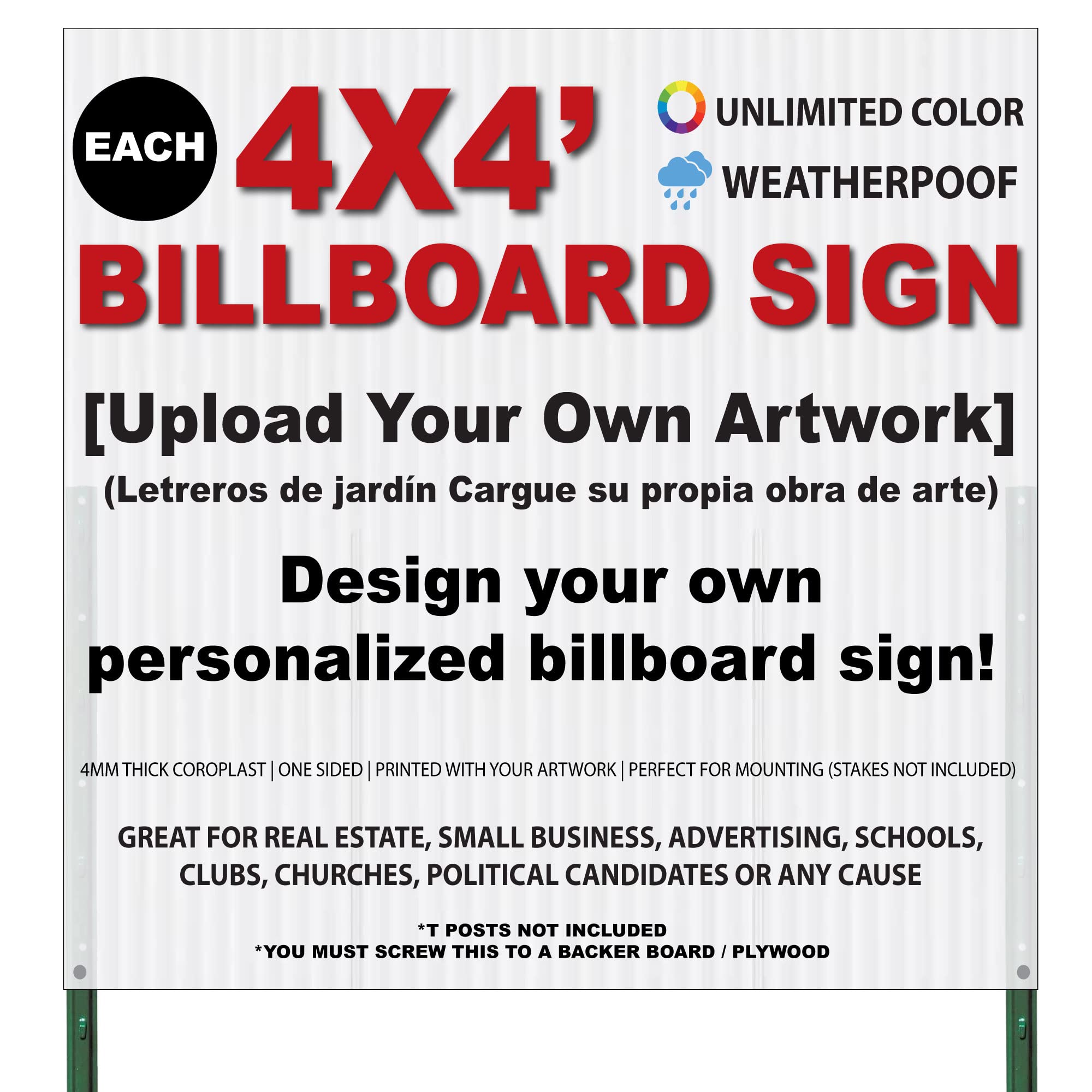 Amazon.com : Custom Billboard Sign, Extra Large Yard Sign, 48 x 48 inch ...