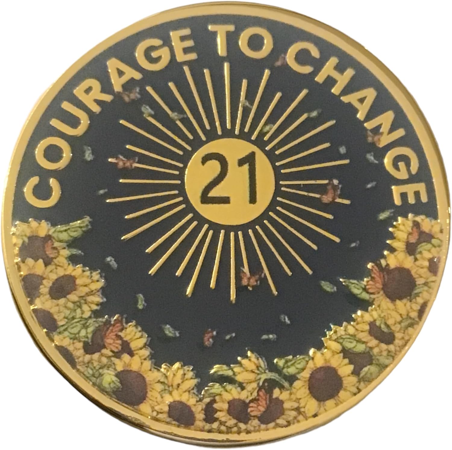 Amazon.com: Miracles gifts 21 Year Blue Sunflower Al-Anon, AA, NA ...
