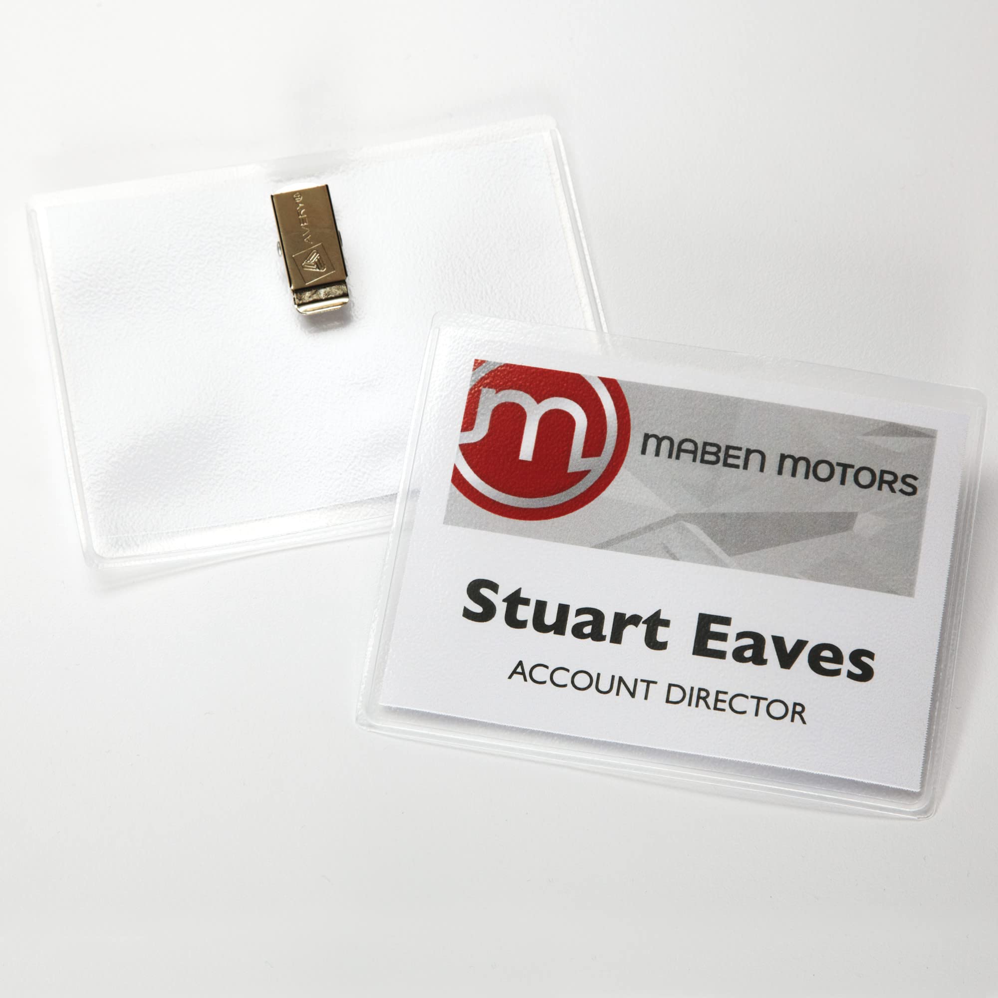 Snapklik.com : Avery Customizable Name Badge Clips, 3" X 4", White, 2 ...