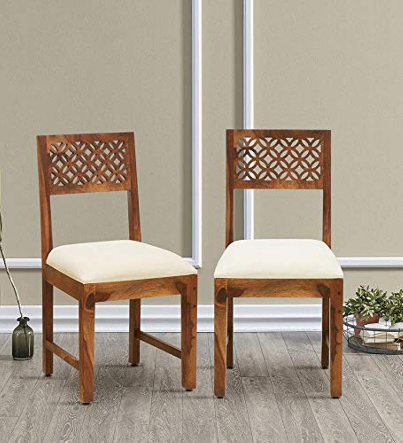 Winntage Furniture Sheesham Wood CNC Dining Study Chair Set for Dining ...