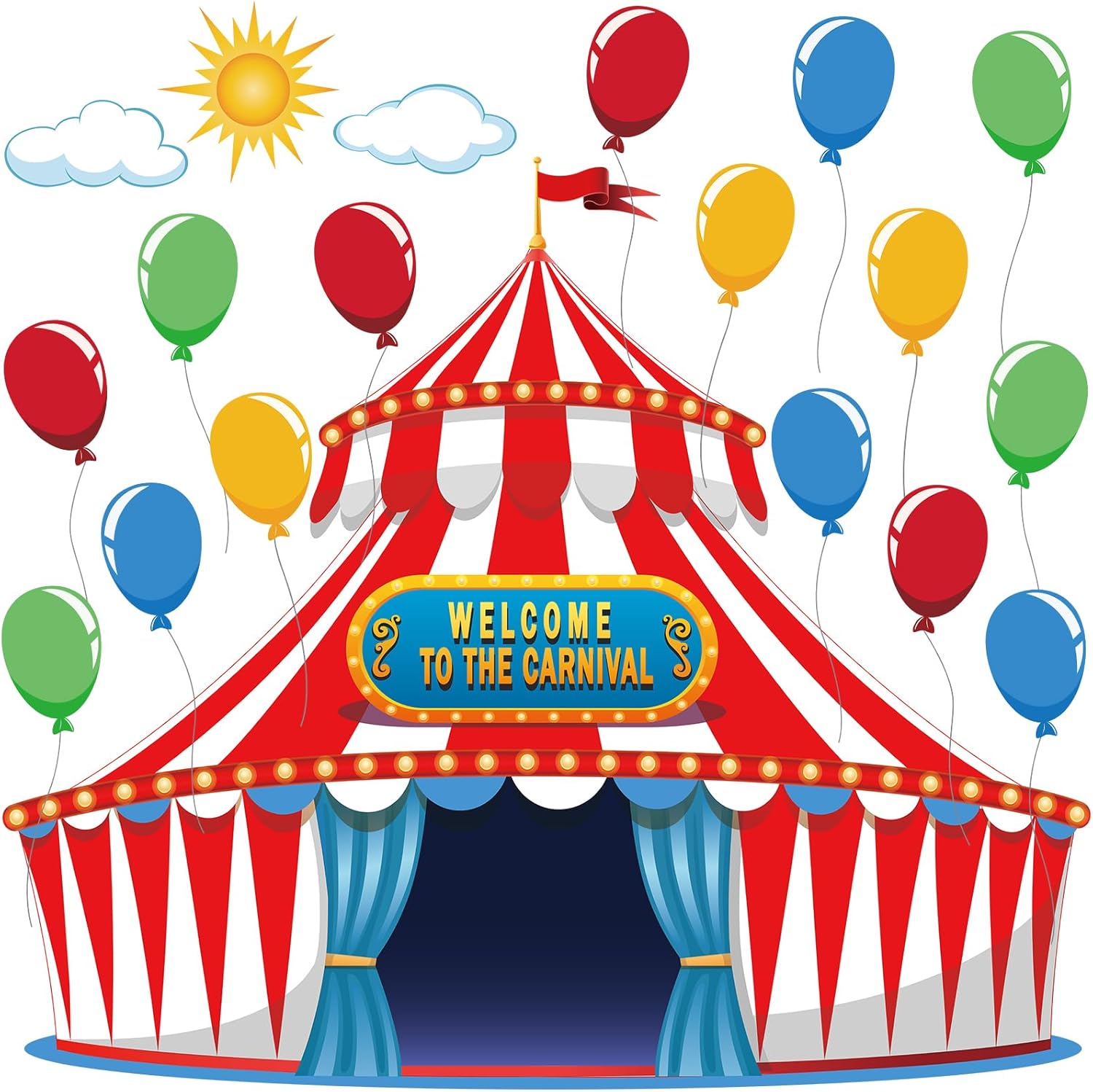 Amazon.com : gisgfim Circus Decorations Carnival Party Bulletin Board ...