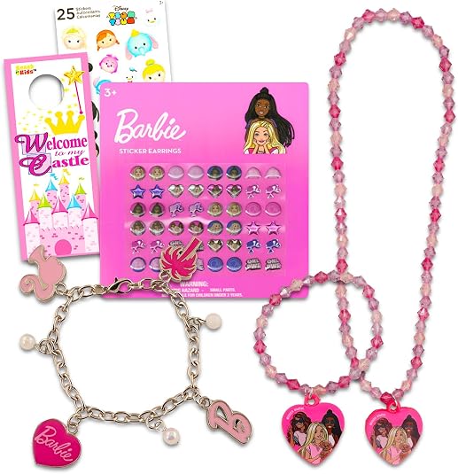 Amazon.com: Barbie Jewelry Set for Girls - Dress Up Accessories Bundle ...