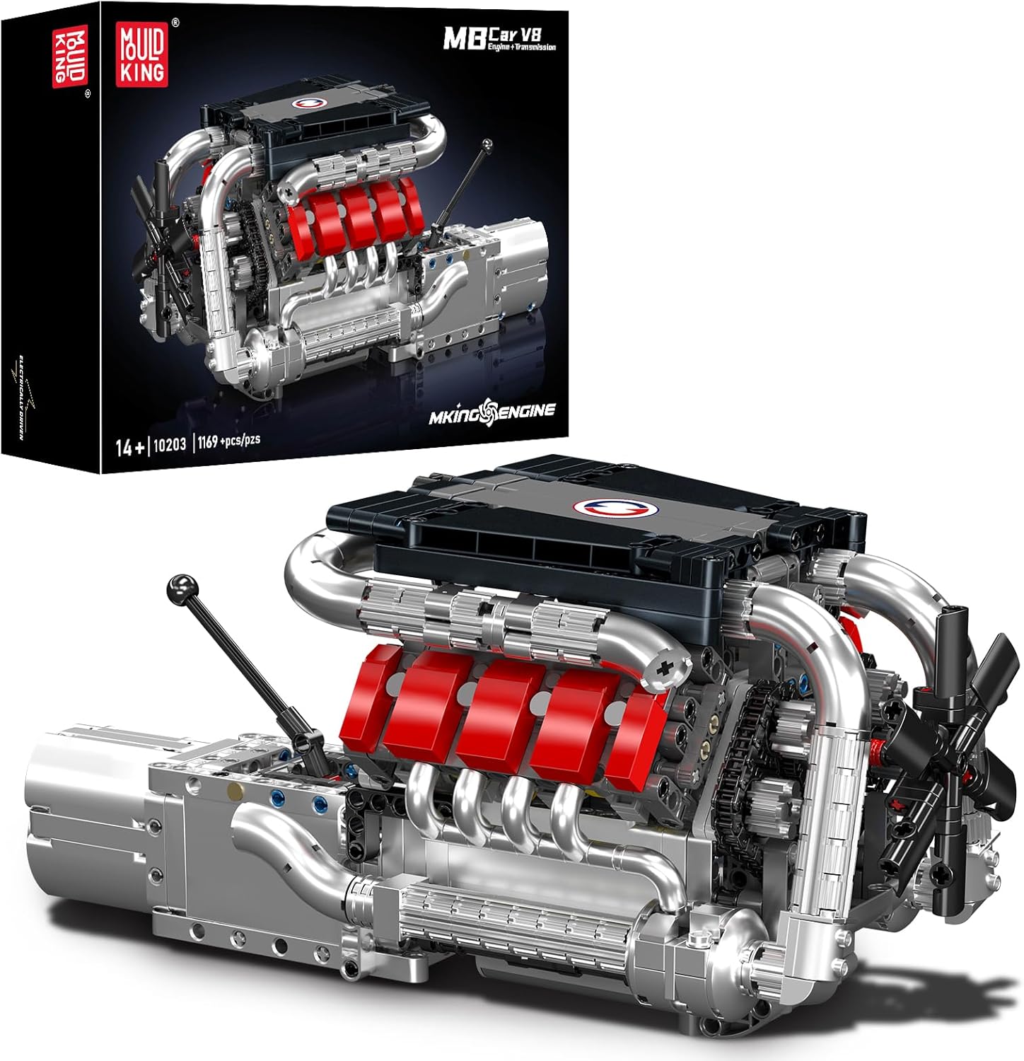 Amazon.com: Mould King 10203 V8 Engine Building Blocks Sets, V8 Engine ...