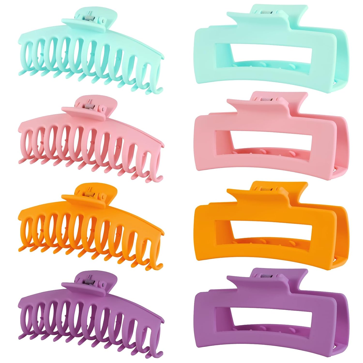 Amazon.com : LuSeren 8 Pack Colorful Hair Clips for Women 4.3 Inch ...