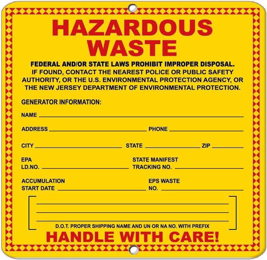 Amazon.com: Hazardous Waste Style 4 Hazard Hazard Labels LABEL DECAL ...