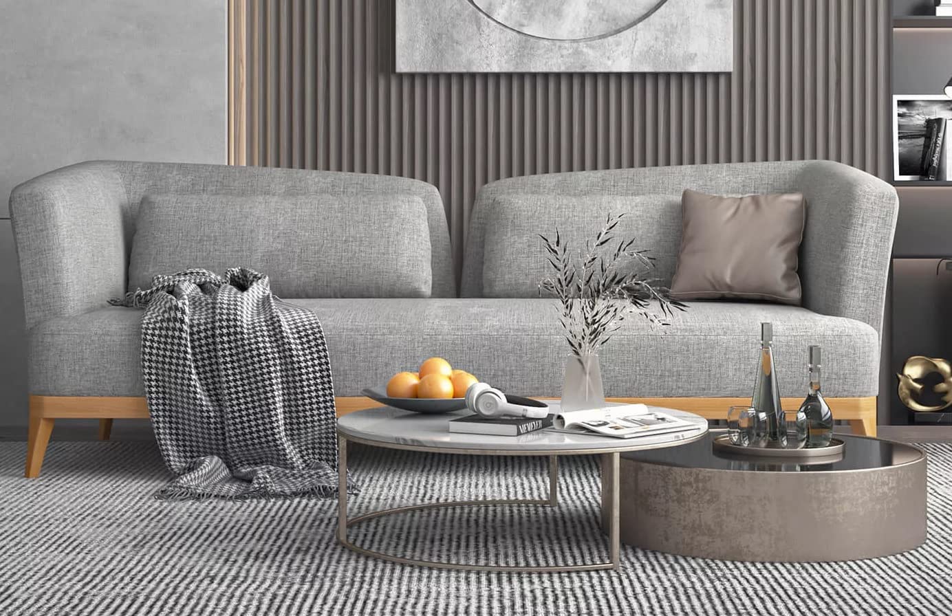 LIFESTYLE GOODS FOREVER LSGF Luxury Design Split-Back Look 3 Seater ...