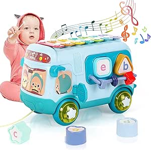 Baby Bus Musical Toy,Early Educational Toys with Alphabet Block ...