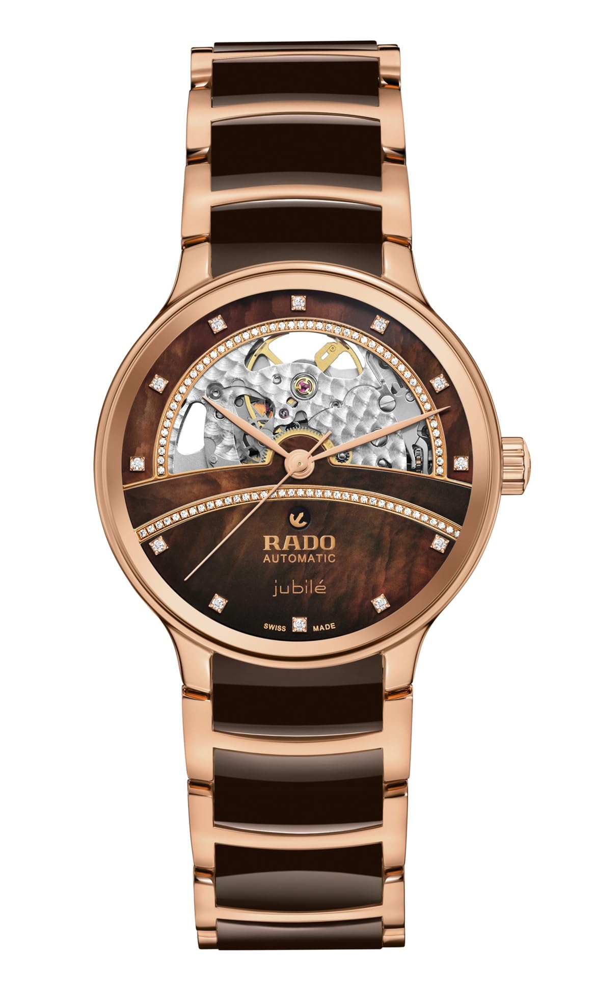 Amazon.co.jp: [ラドー] RADO 公式 腕時計 Centrix Automatic Diamonds Open Heart ...