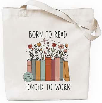Amazon.com: NewEleven Canvas Book Tote Bag Gifts For Readers, Novel ...