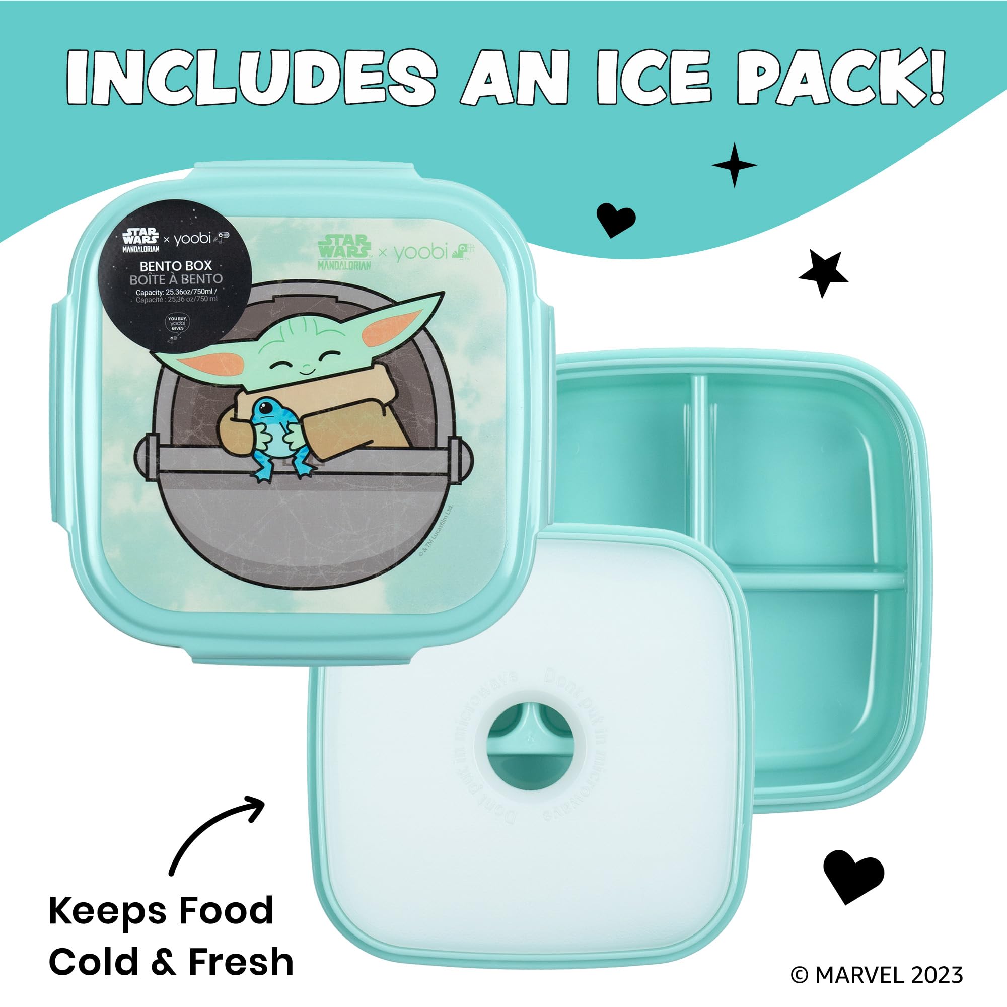Snapklik.com : Yoobi Star Wars X Grogu Bento Box And Ice Pack For Kids ...