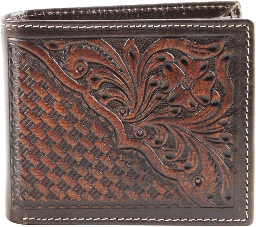 Amazon.com: American Bison RFID Wallet for Men – Hand-Tooled Floral ...