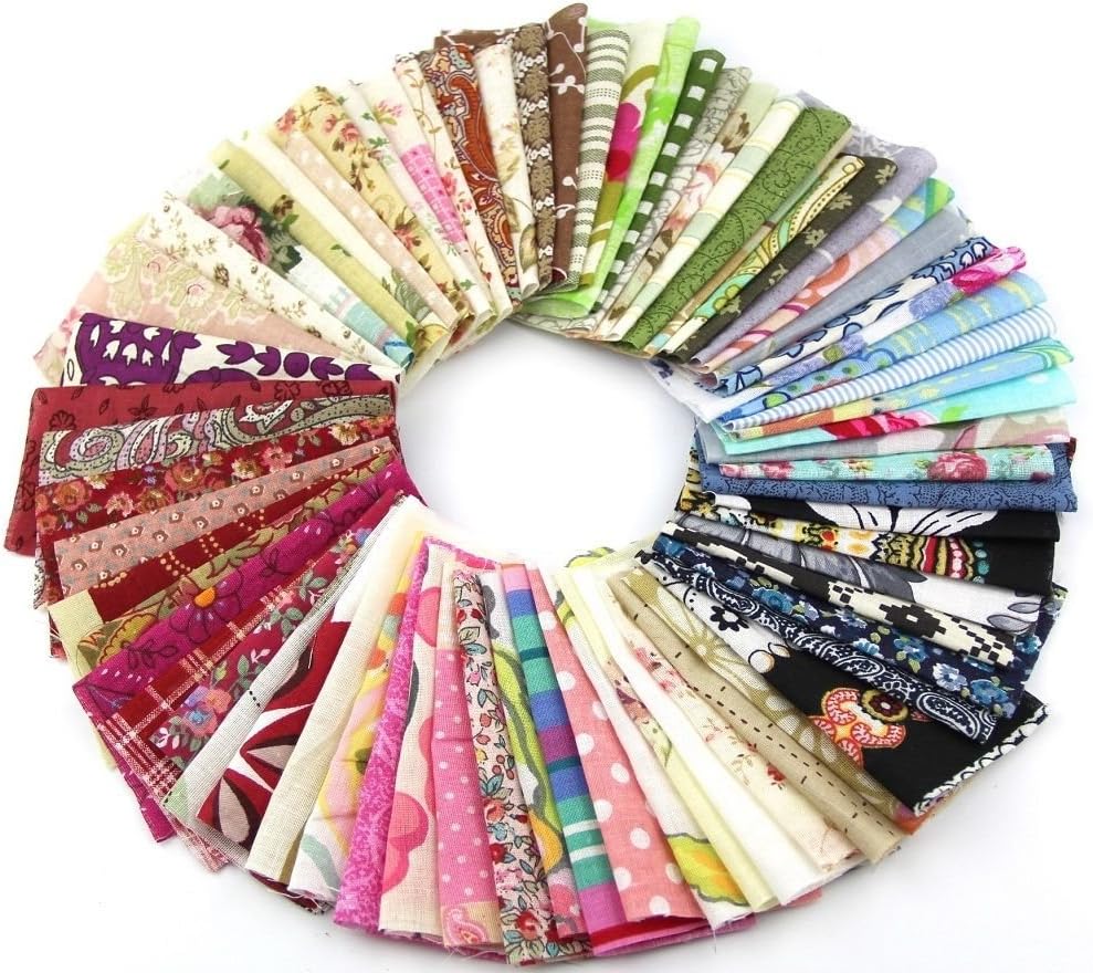 Amazon.com: 50pcs 1010cm Fabric Patchwork Craft Material Batiks Mixed ...