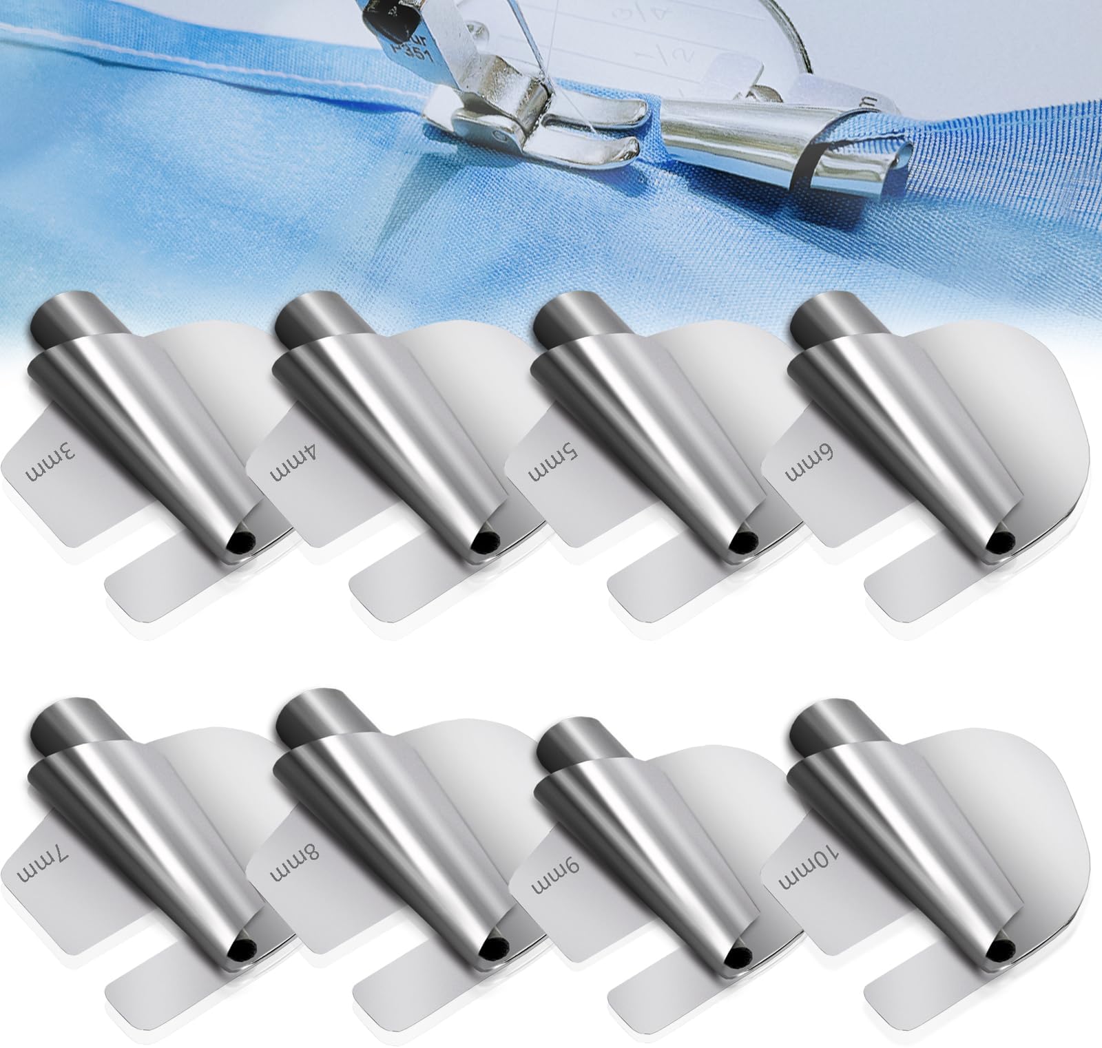 Amazon.com: Sewing Rolled Hemmer Foot Universal Set [3-10mm/8 Sizes ...