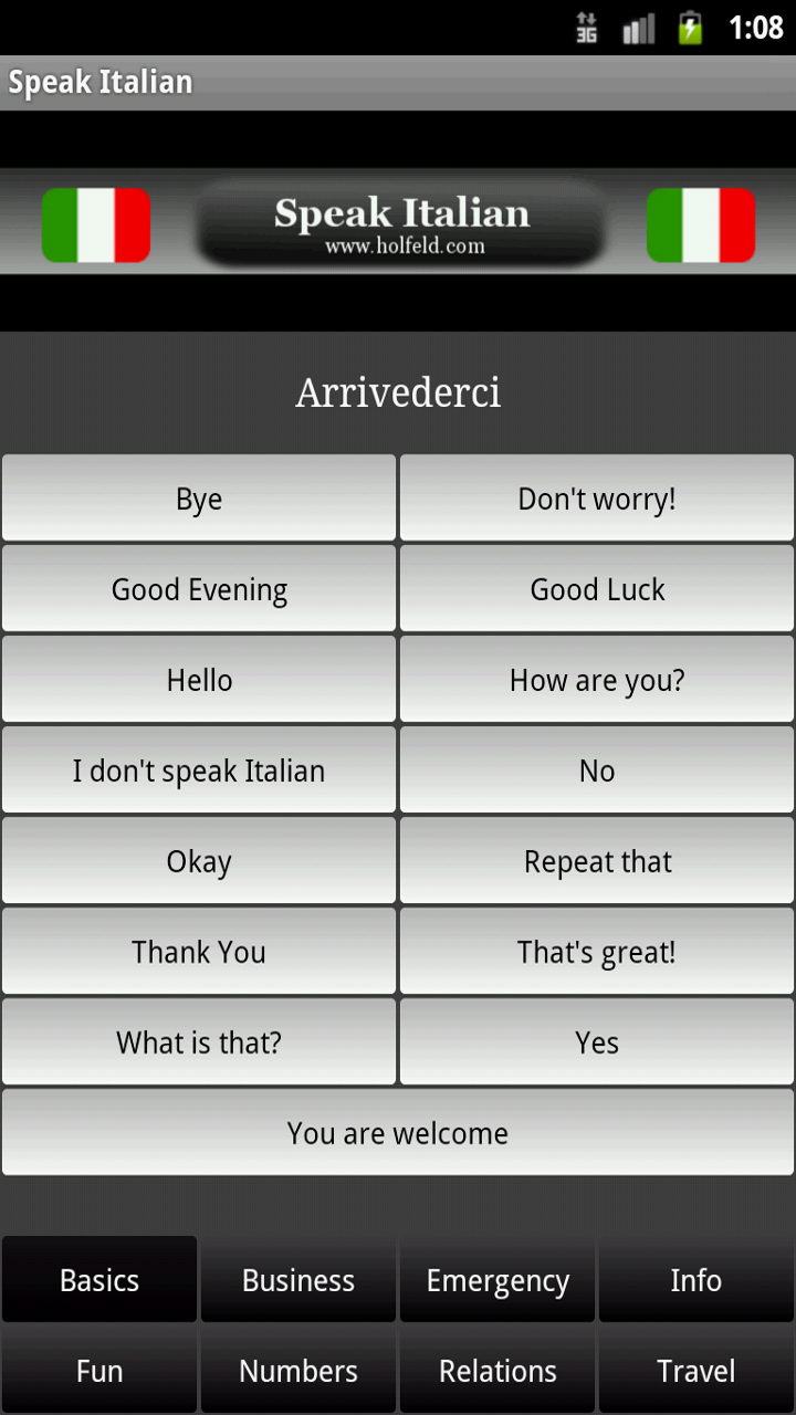 Speak Italian - App on Amazon Appstore