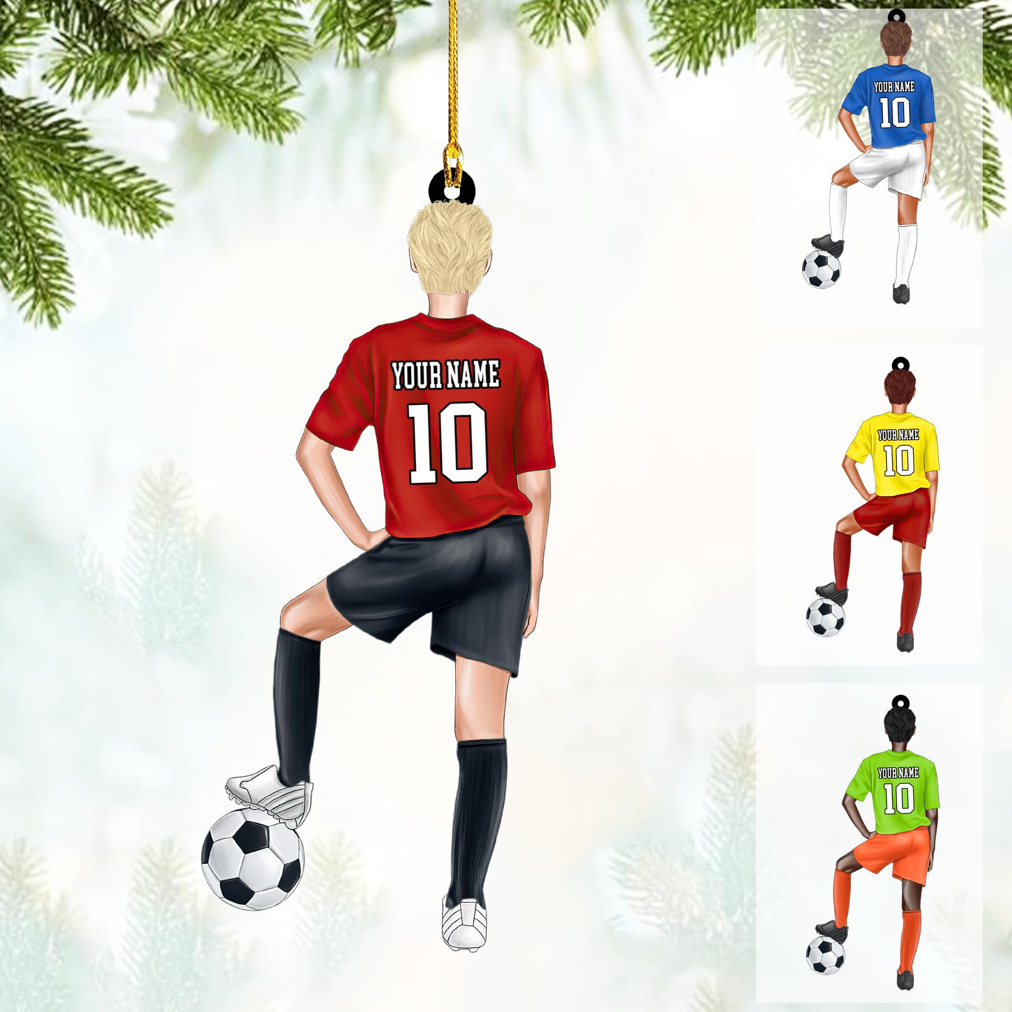 Amazon.com: NAZENTI Personalized Soccer Christmas Ornament, Custom ...