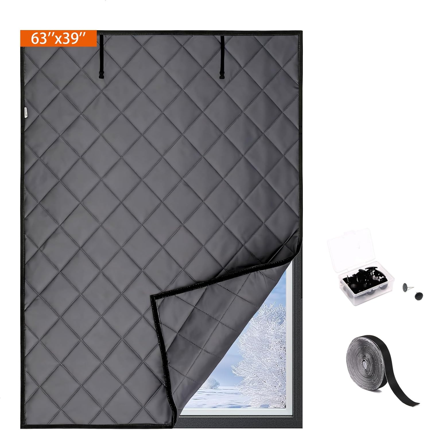 Juilsioa Thermal Insulated Window Cover 63'' x 39'', 3 Layer Oxford ...