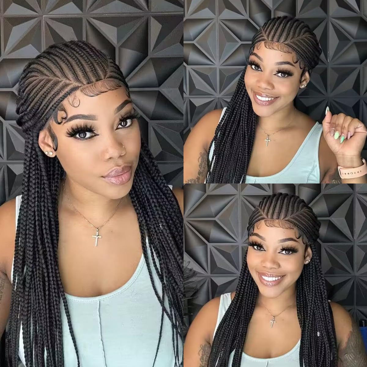Amazon.com : Ali Pearl Hair Wig 36 Inch Braided Lace Wig Premium ...