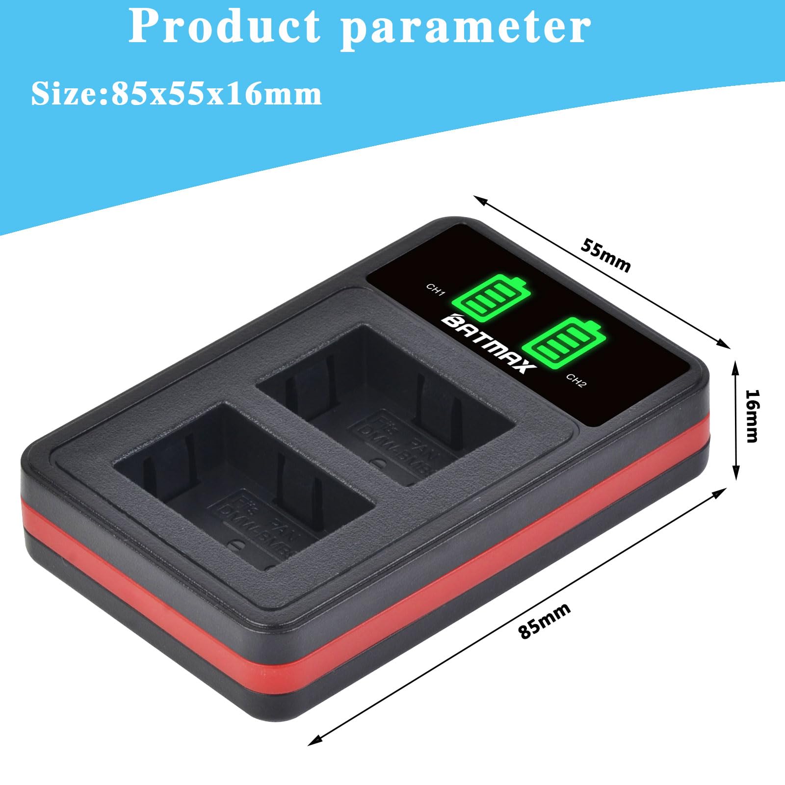 Panasonic Fz300 Batterie De Remplacement Pour Panasonic Lumix DC-FZ82 ...