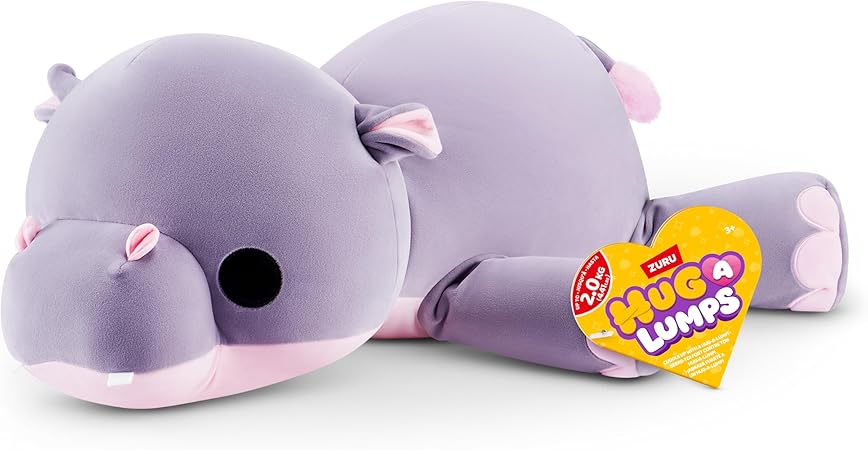 Amazon.com: Hug-A-Lumps Hippo Harley by ZURU, Large, 4.4 lbs, Cuddly ...