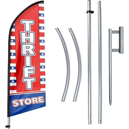 Amazon.com : Thrift Store Advertising Feather Banner Swooper Flag Sign ...