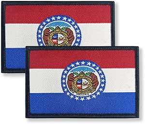 Amazon.com: Overdecor Missouri Flag Patch Tactical Military Patches - Hook and Loop Fastener, 2 ...