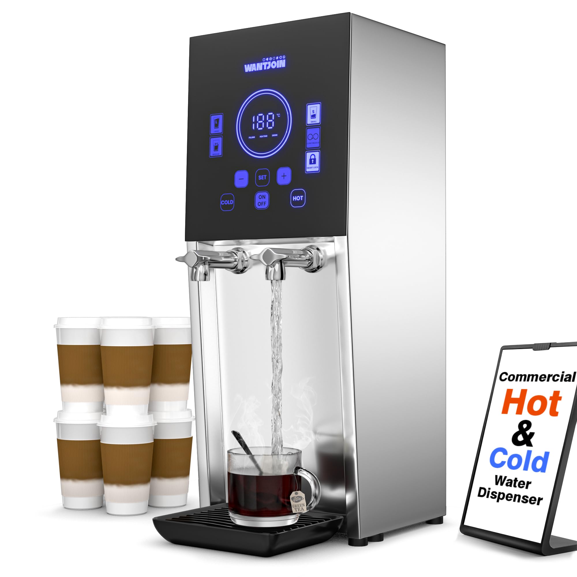 WantJoin Hot Water Dispenser Commercial Water Boiler 20L(5.2GAL)/Hour ...