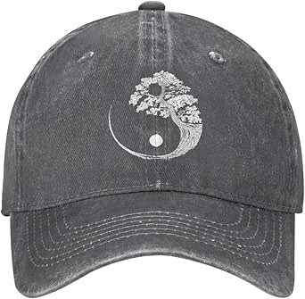 Amazon.com: Buddha Yin Yang Vintage Washed Denim Baseball Cap ...