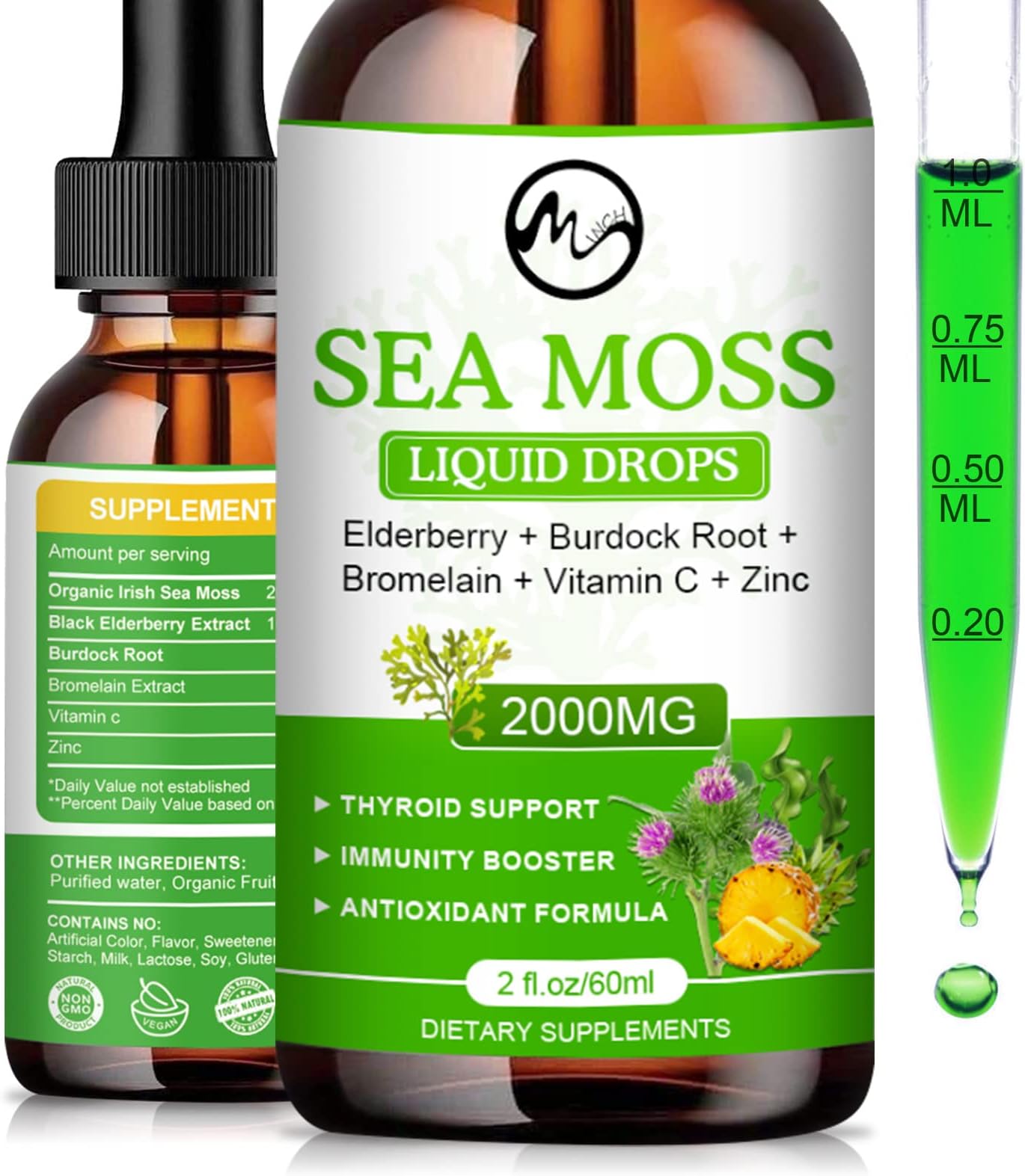 Amazon.com: Sea Moss Liquid Drops - Irish Sea Moss 2000mg with ...