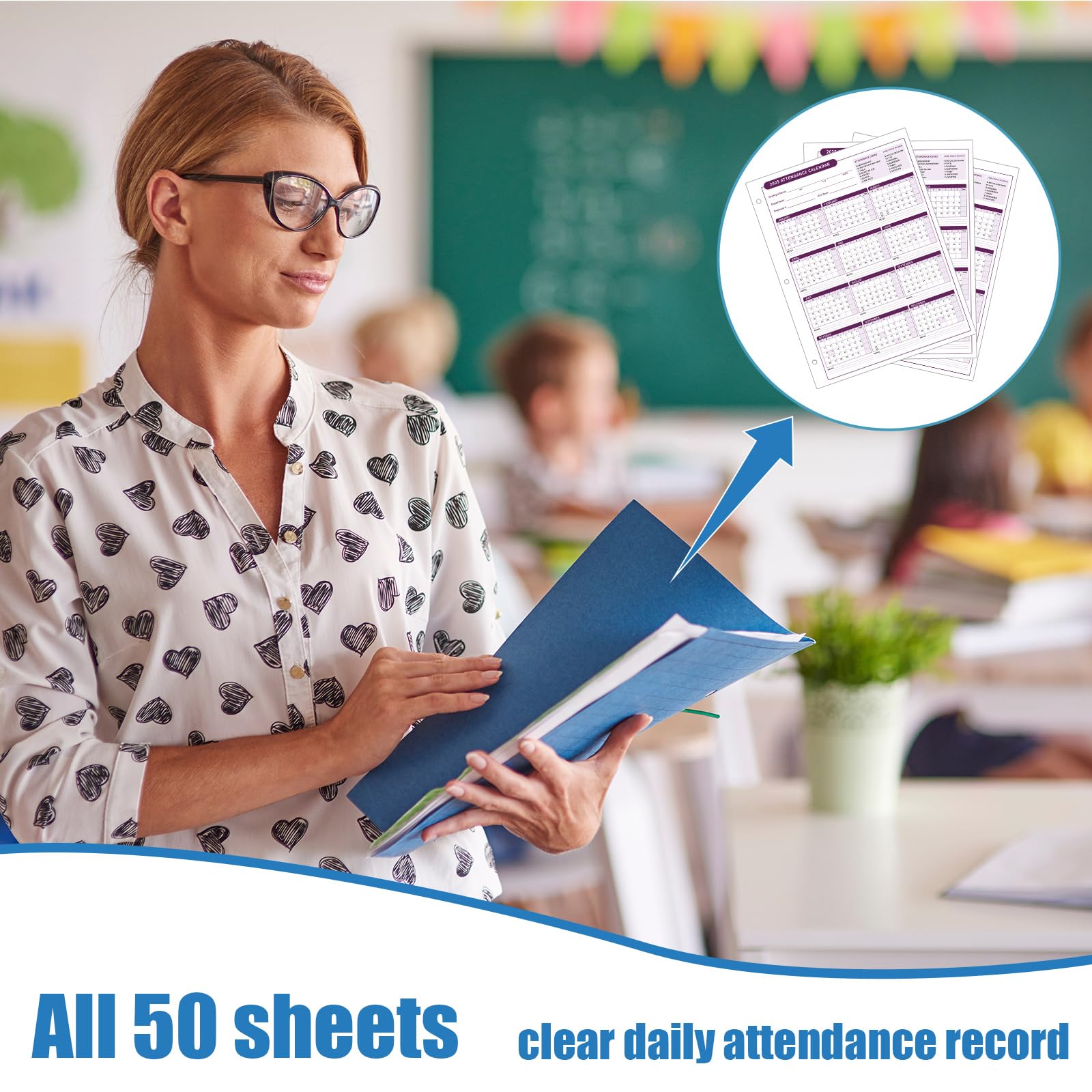 Snapklik.com : ReliThick 50 PCS 2025 Attendance Calendar Card Stock ...