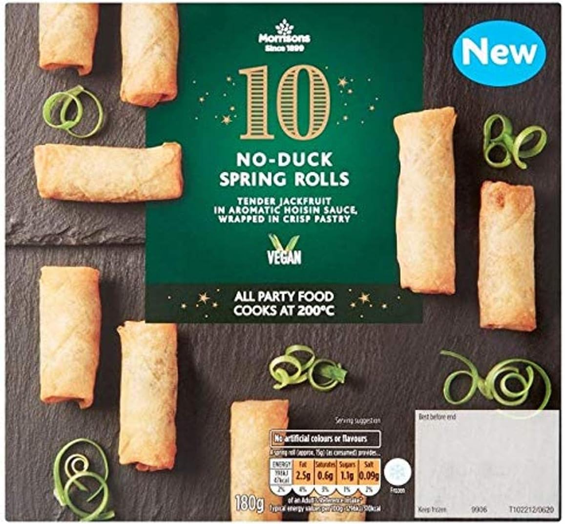 Morrisons 10 No-Duck Spring Rolls, 180g (Frozen) : Amazon.co.uk: Grocery