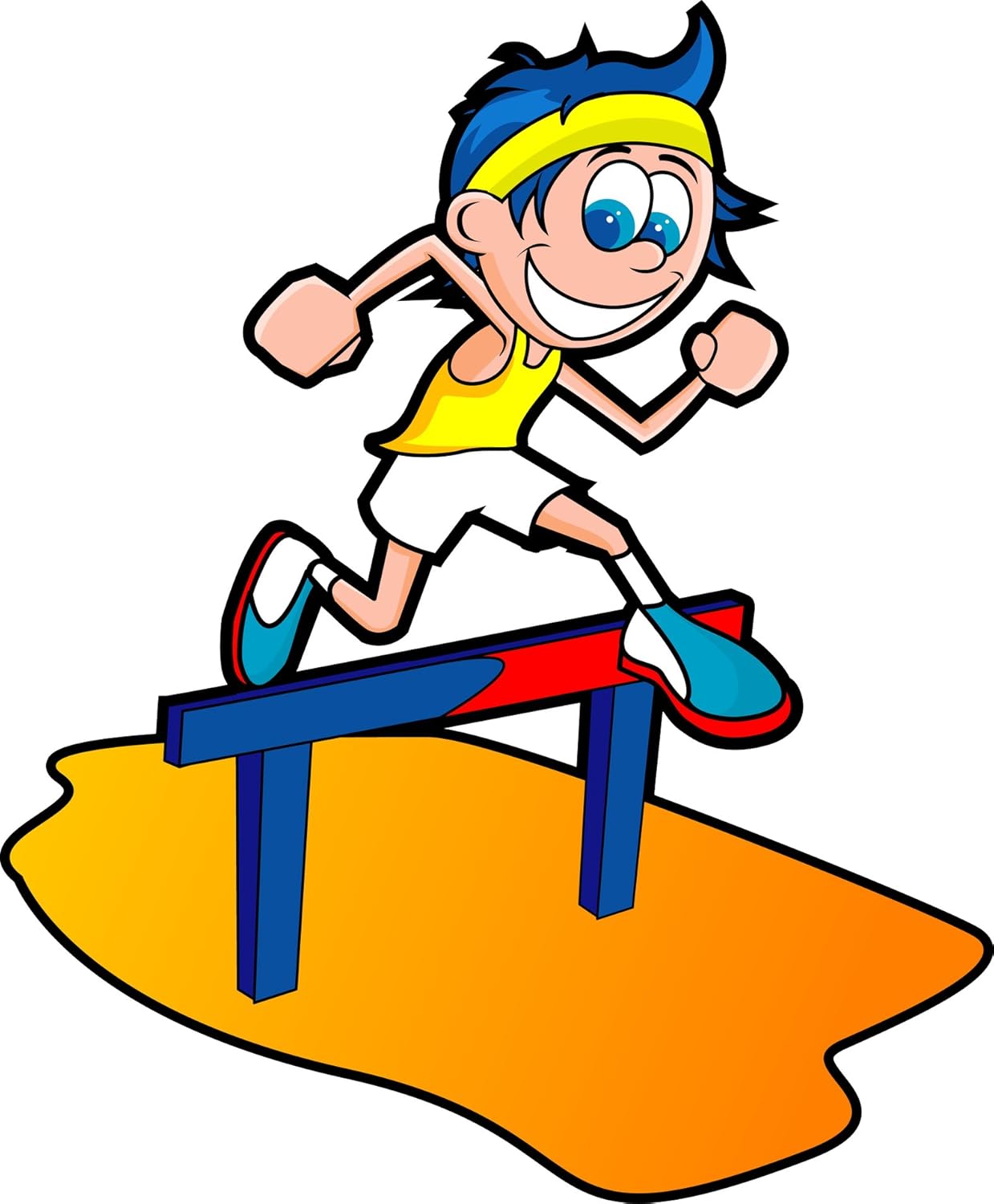 Amazon.com: Cool Happy Track Hurdle Runner Cartoon Athlete Vinyl Decal ...