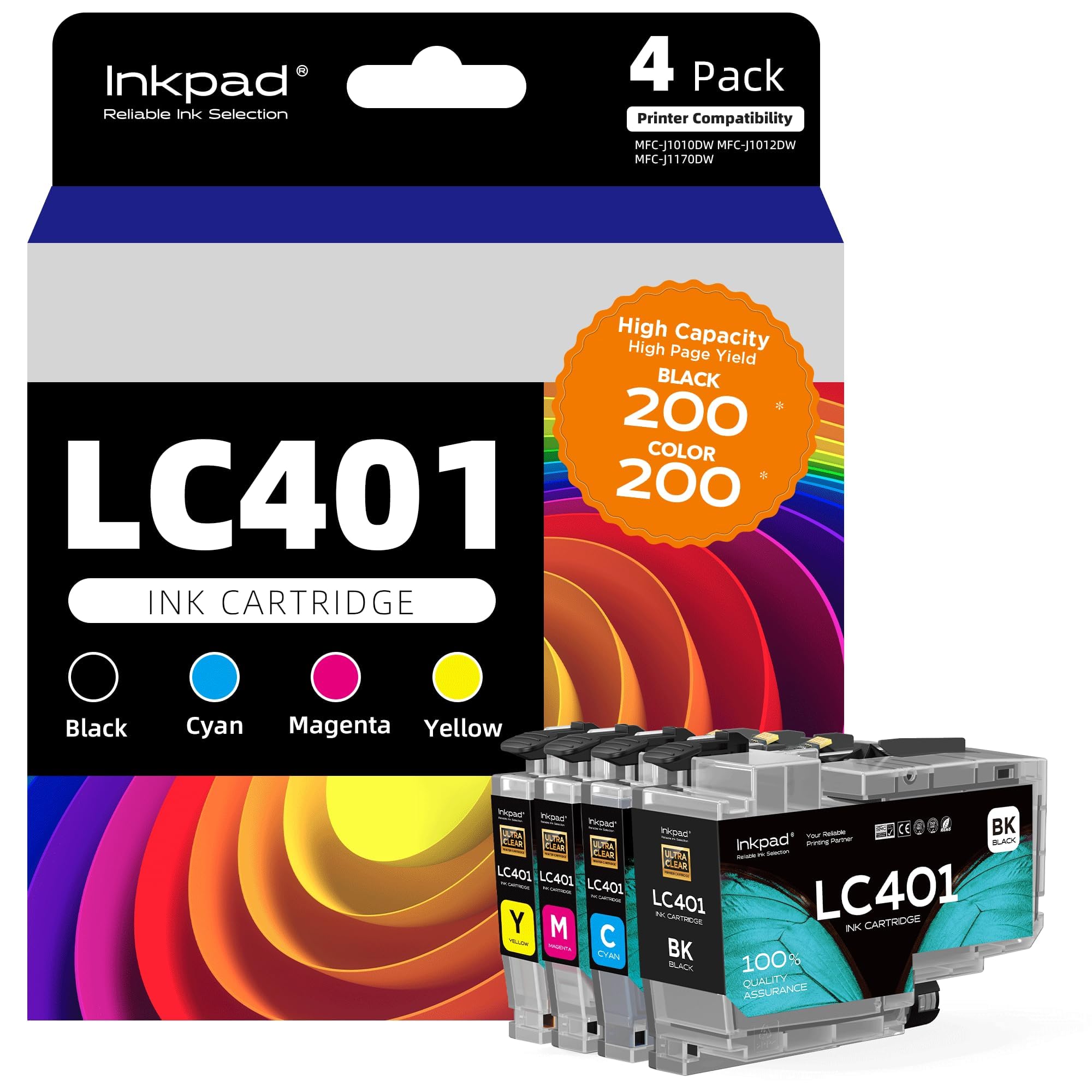 Amazon.com: LC401 LC-401 Ink Cartridges Compatible for Brother 401 ...