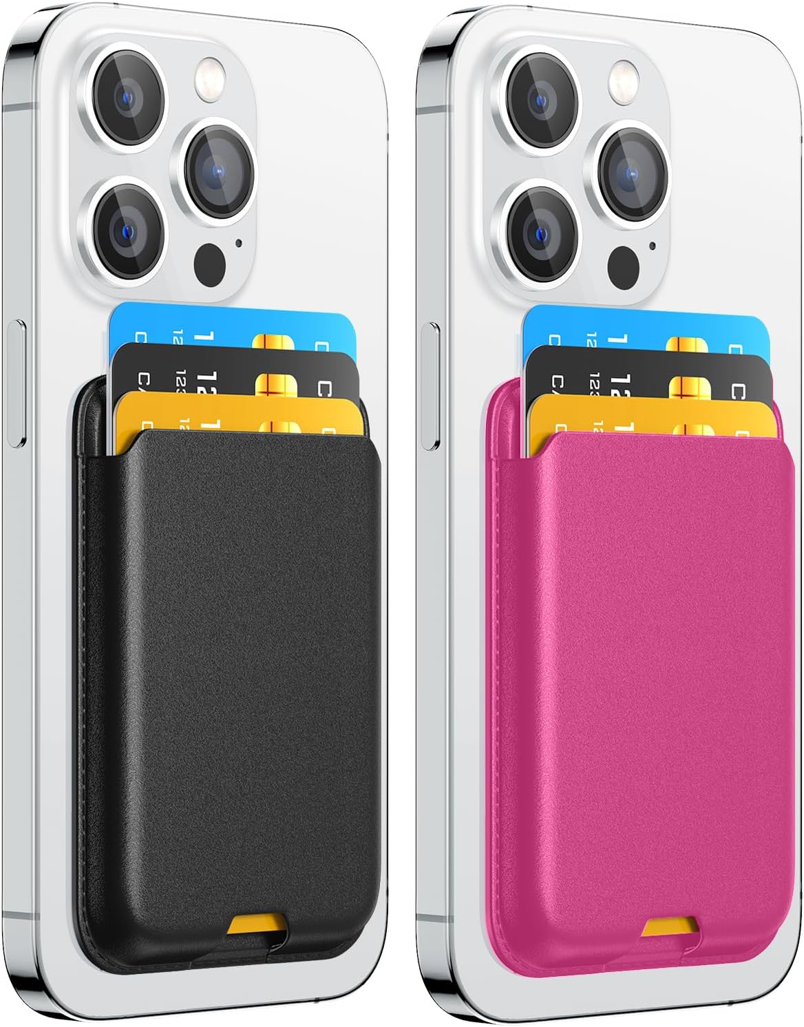 Amazon.com: Zemexy Magnetic Wallet Phone Card Holder with Magsafe,2Pack ...