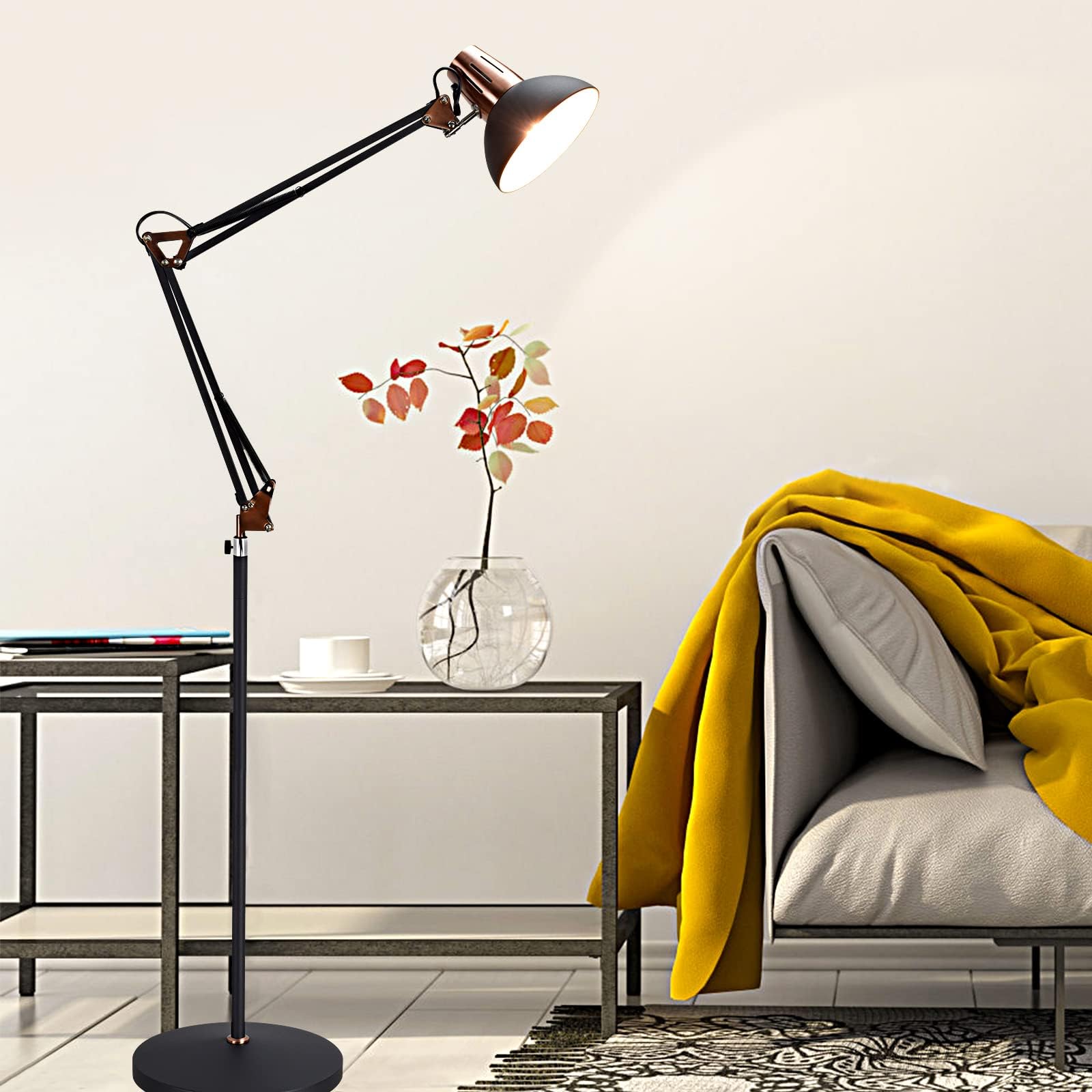 DLLT Metal Floor Lamp, Architect Swing Arm Standing Reading Lamp ...