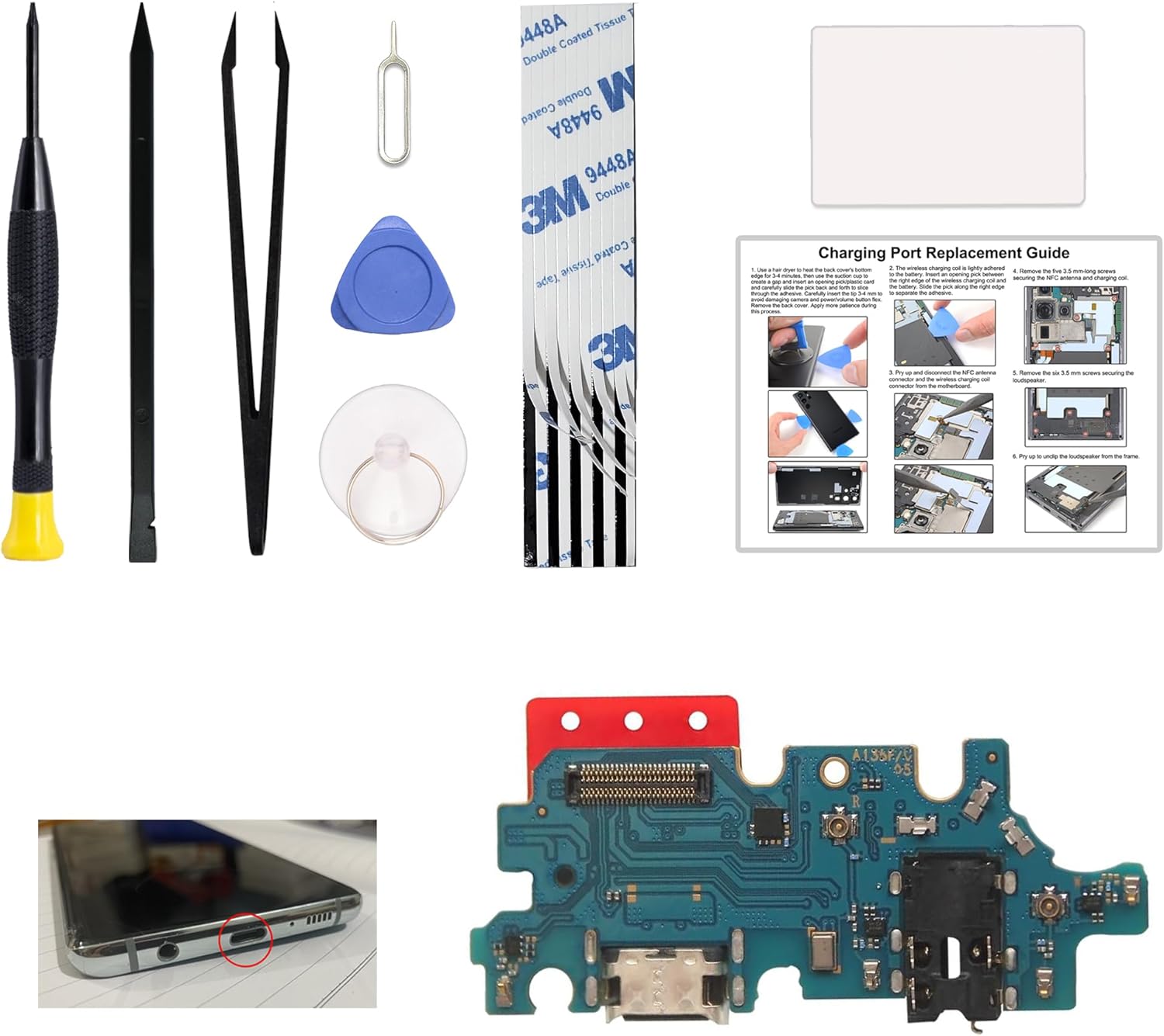 Amazon.com: Charging Port Replacement Kit Compatible with Galaxy A13 4G ...