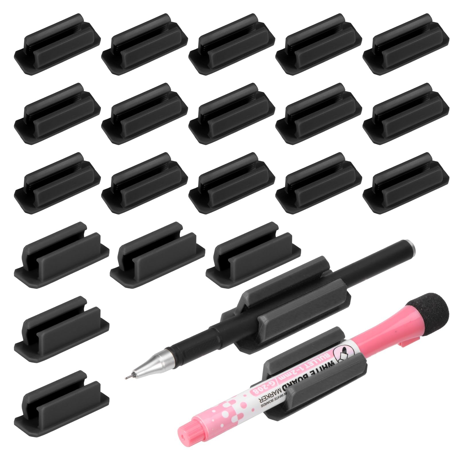 Amazon.com : 20 Pack Pen Holder Silicone, Adhesive Pencil Pen Holder ...