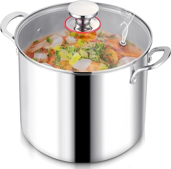 Amazon.com: LIANYU 12QT 18/10 Stainless Steel Stockpot with Lid, Large ...