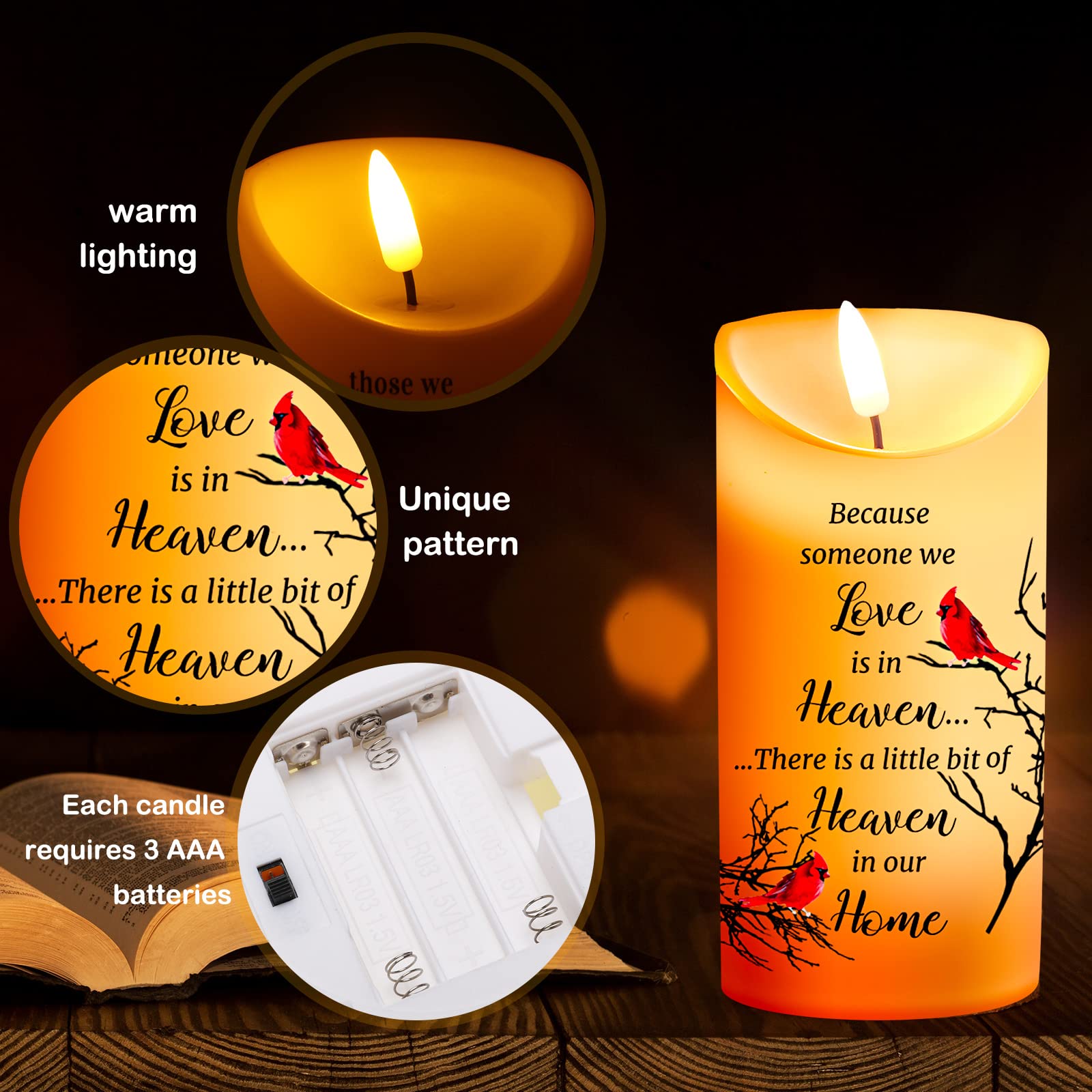 Snapklik.com : Gerrii Memorial Candles Sympathy Gifts LED Flameless ...