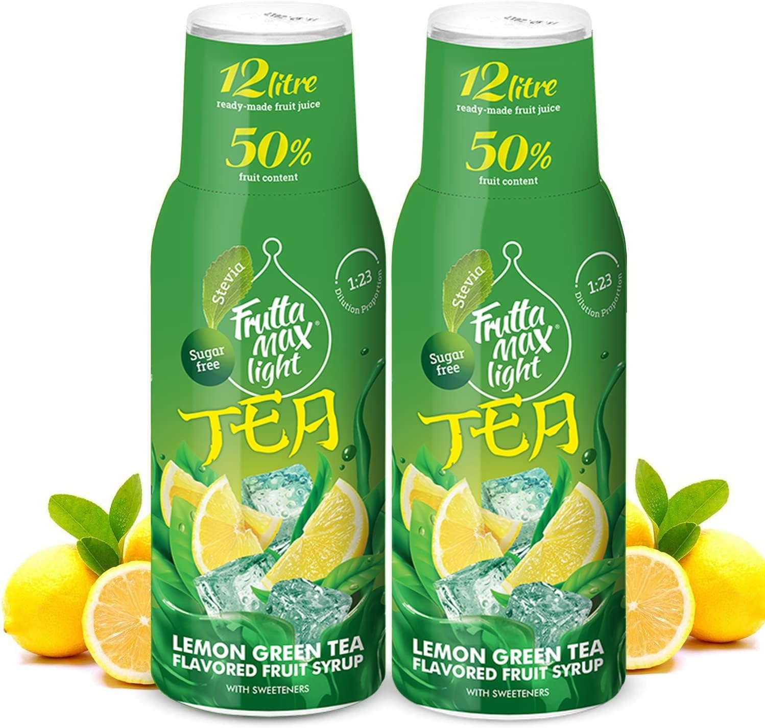 2 Pack - FruttaMax Sugar-Free Green Tea Syrup – 50% Real Fruit | Low ...