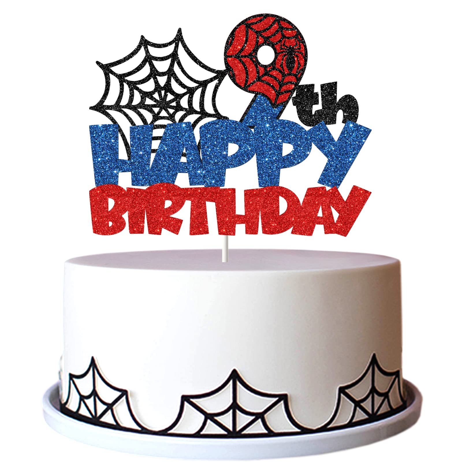 Amazon.com: Ambishi Happy 9th Birthday Cake Topper, Spider Cartoon ...