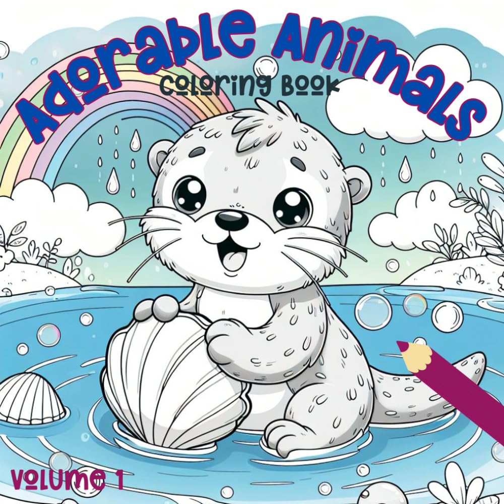 Amazon.com: Adorable Animals Coloring Book, Volume 1: Ideal for kids ...