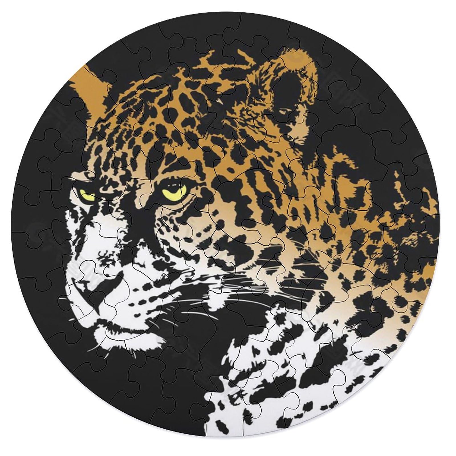 Jaguar Jigsaw Puzzles Powerful Jaguar. Black And White Jigsaw Puzzle