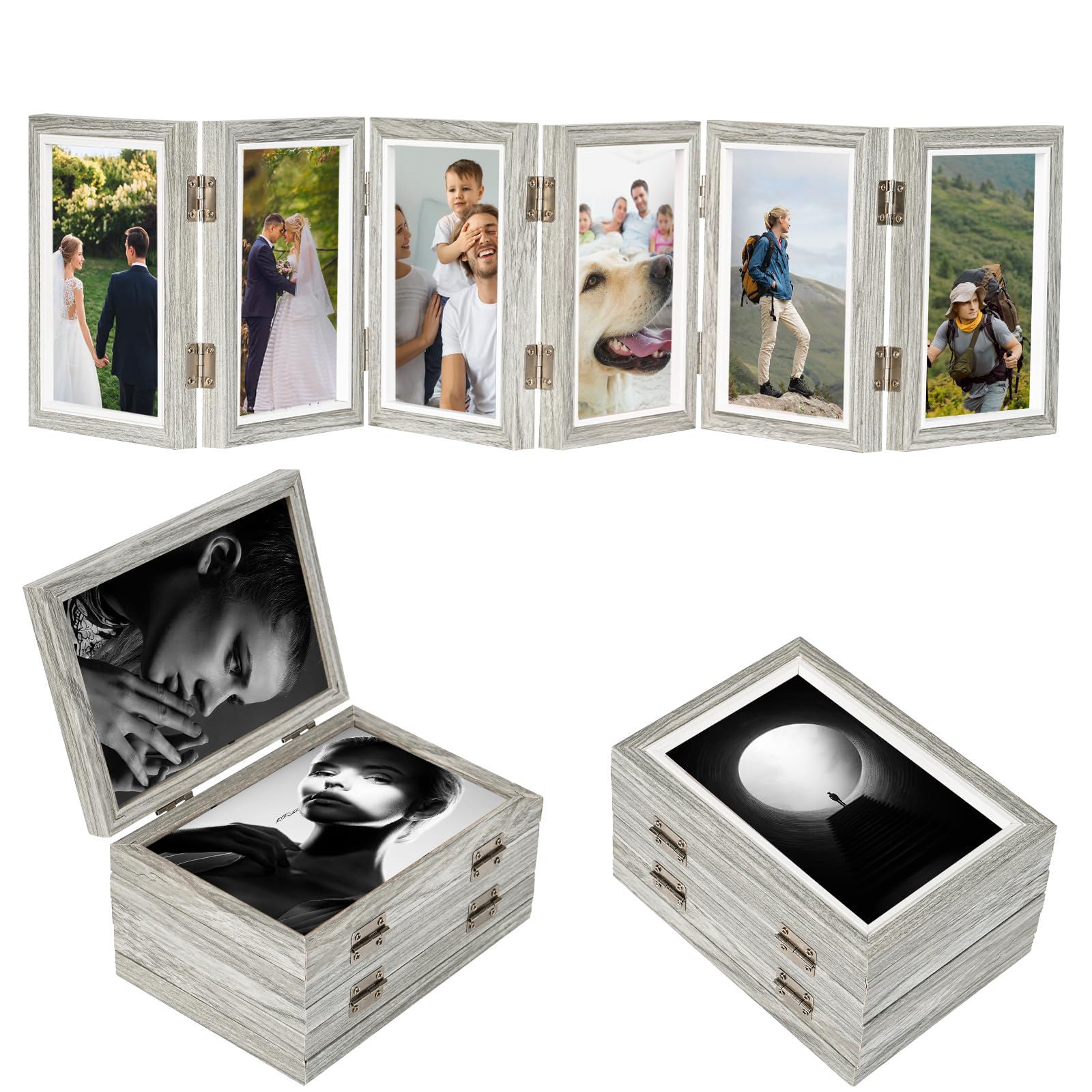 Amazon.com - 6-folding Hinged Picture Frames, 5*7 Inch High Definition ...
